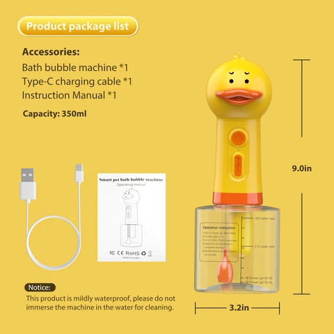 Buy Dog Spa Product Automatic Duck Foam Maker Spray Foam Handheld ...