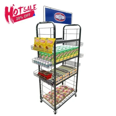Buy Giantmay Portable Snack Chips Stand Metal Display Stand With Basket ...