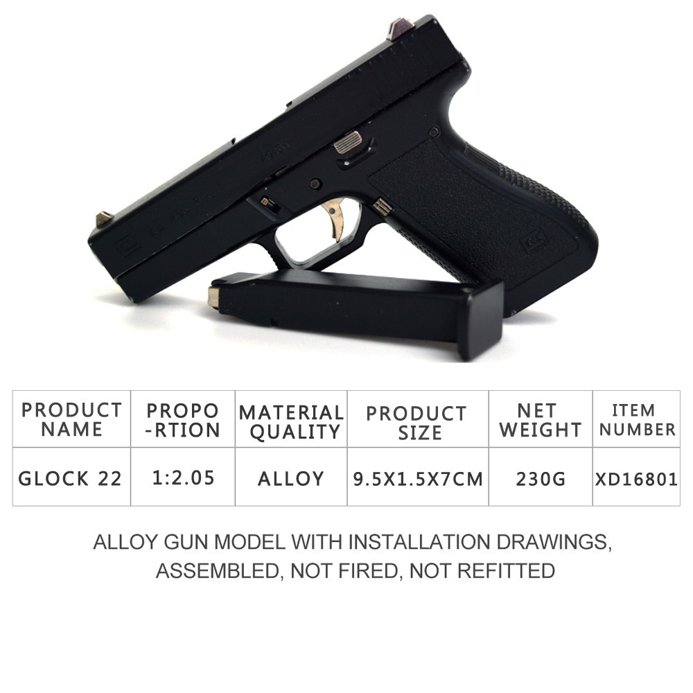 Buy Glock 22 Simulation Gun Toys For Kids Metal Gun Model Military ...