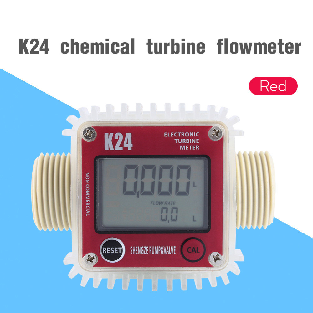 Buy K24 Lcd Turbine Digital Diesel Fuel Flow Meter For Chemicals Water ...