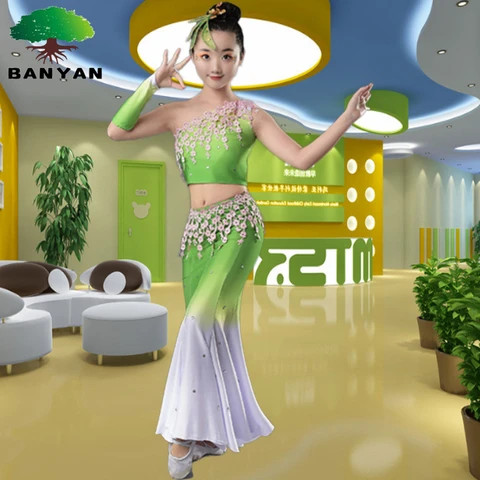 Buy Long Sleeves New Ethnic Childrens Dai Dance Performance Peacock ...