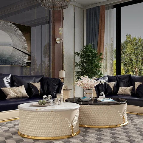 Buy Mesa De Centro Table Basse De Salon Meuble Oak Marble Coffee Table ...