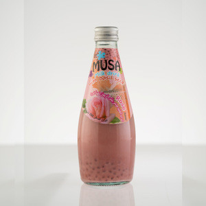 Buy Milk Drink With Basil Seed Musa Brand Glass Bottle 290ml from P.K ...