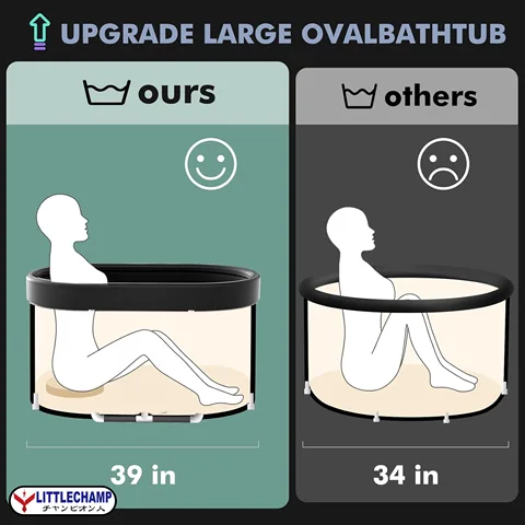 Buy Oval Ice Bath Tub With Cover For Athletes Xl Portable Cold Plunge ...