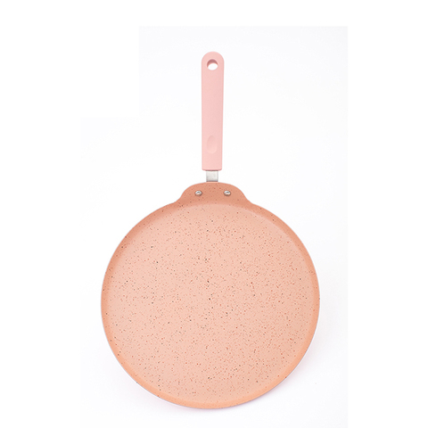 Buy Pink Non-stick Coating Round Flat Baking Pan Frying Pan from ...
