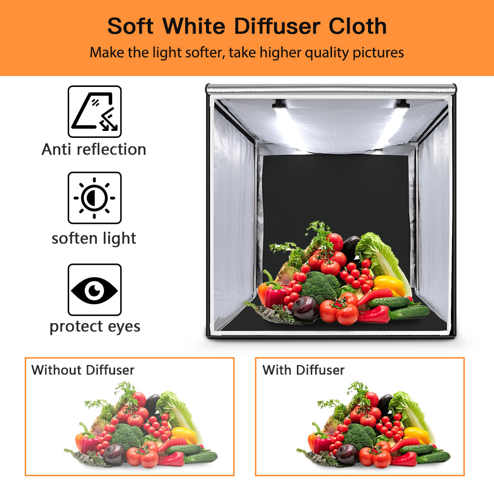 Buy Professional Led Soft Light Box 80 Cm White Photo Lighting Studio ...