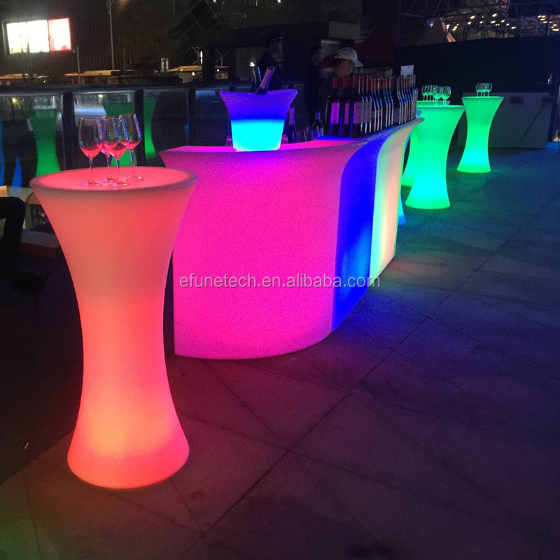 Buy Remote Control Lighted Up 16 Colors Portable Led Cocktail Bar Table ...