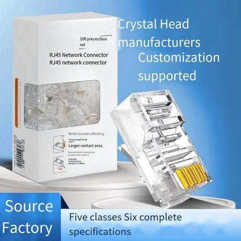 Buy Rj45 Ethernet Cables Module Plug Network Connector Crystal Heads ...