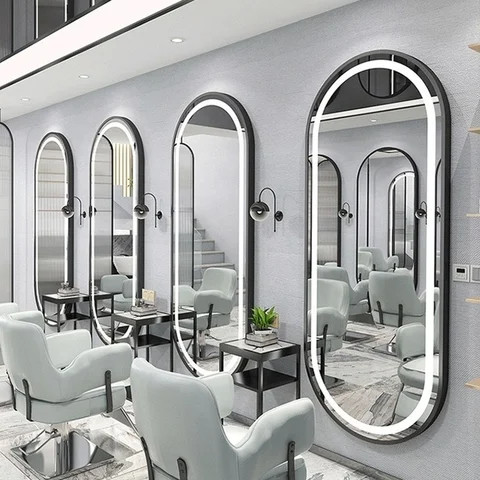 Buy Salon Beauty Chair And Mirror Set Gold Led Salon Mirror Hair Salon ...