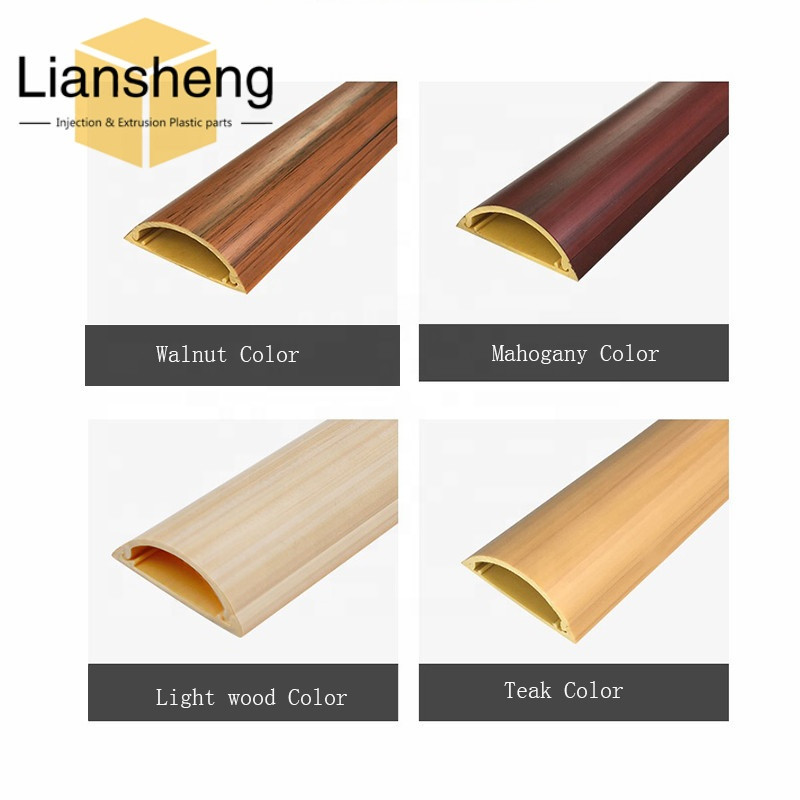 Buy Semi-circle Plastic Cable Trunking Decorative Wood Grain Wire Duct ...