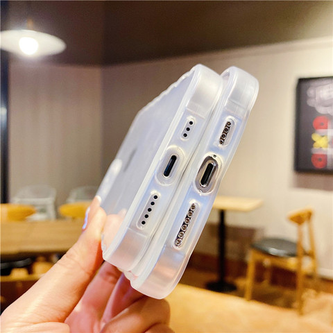 Buy Transparent Wave Pattern Frame Phone Case For Iphone 13 12 11 Pro ...