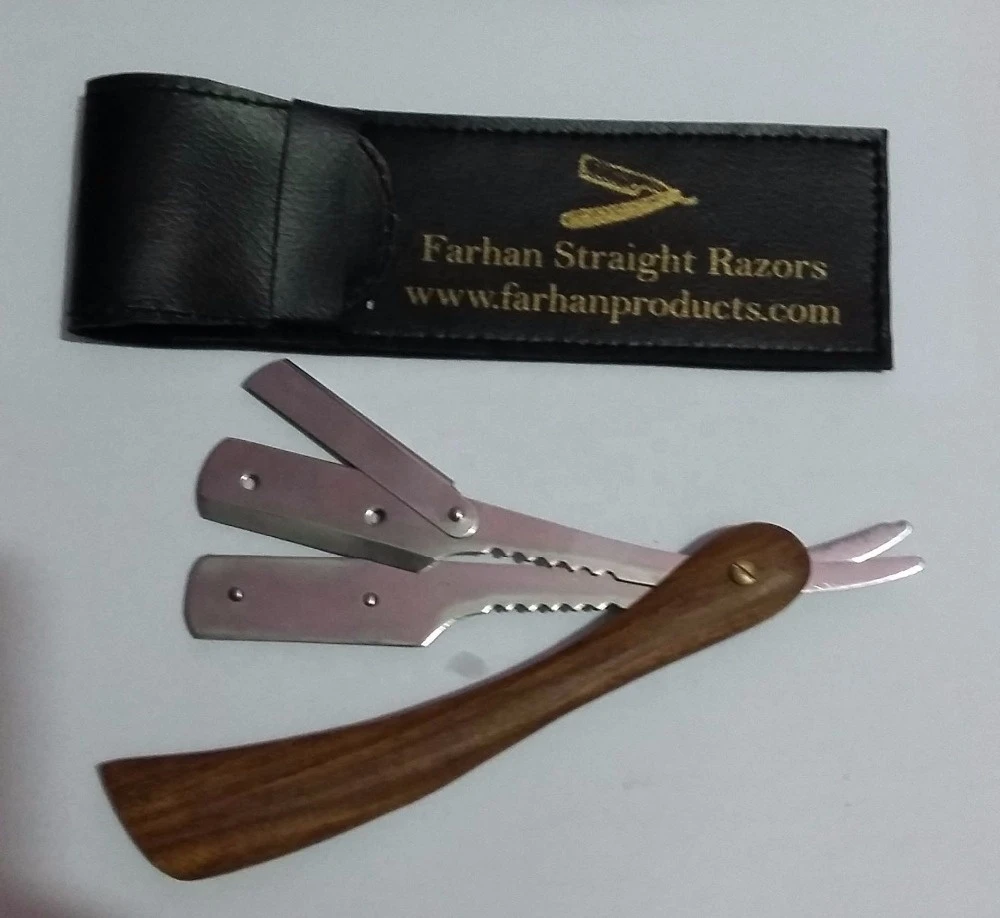 Buy Wooden Barber Hair Salon Straight Cut Throat Shaving Razor Shavette ...