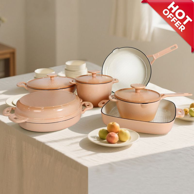 Buy Enamel 6-piece Cast Iron Pots And Pans Set Manufacturer from ...
