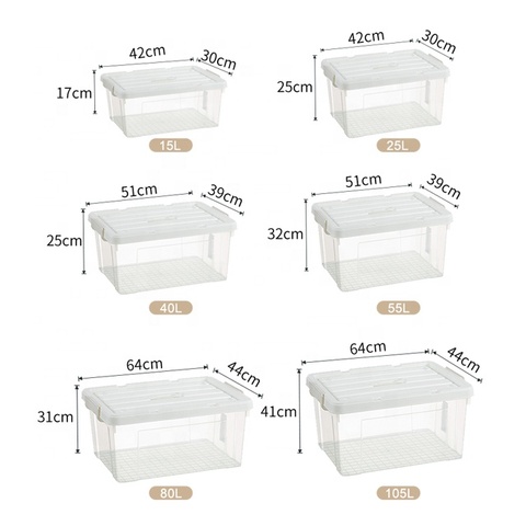 Buy 25l Plastic Storage Box With Tote And Latched Lid Customized Color ...