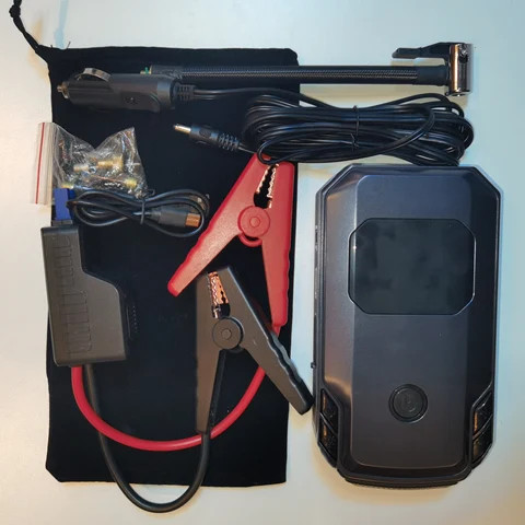 Buy 3 In 1 Jump Starter With Car Inflator Power Bank Battery Booster ...