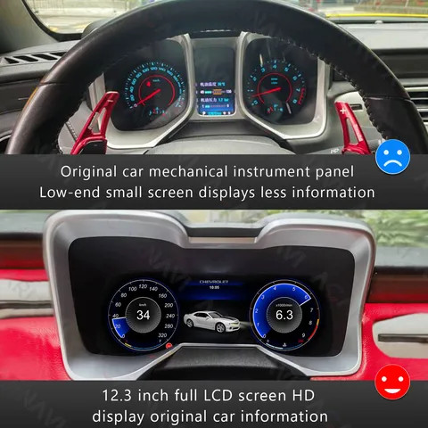 Buy Acar Gen 5th Lcd Dashboard Digital Dash Gauges Speedometer ...