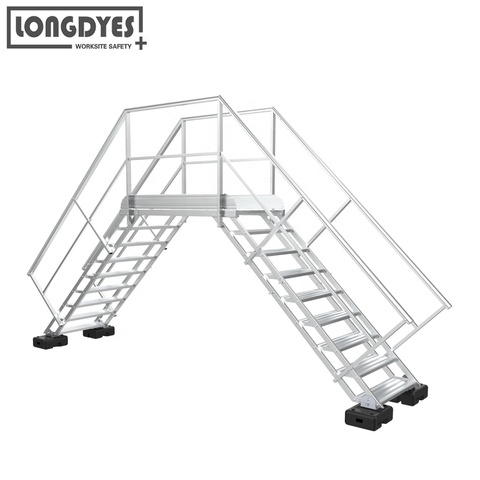 Buy Aluminum Industrial Access Safety Crossover Step Ladder Stair from ...