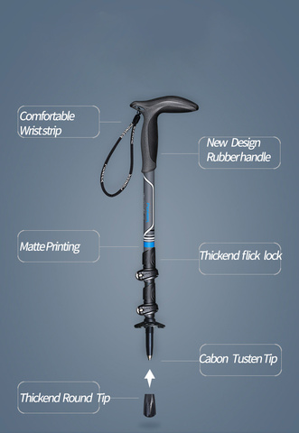 Buy Carbon Fiber Foldable Trekking Pole Nordic Walking Stick-telescopic ...