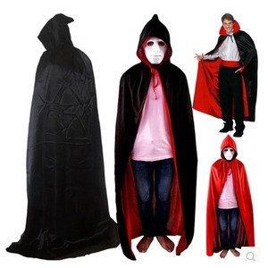 Buy Children Adult Cosplay Masquerade Party Cape Black Red Double Sided ...