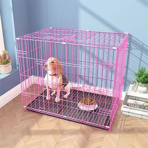 Buy Dog Cage Collapsible Cat Cage Thick Iron Cages Small Toilet Pet ...
