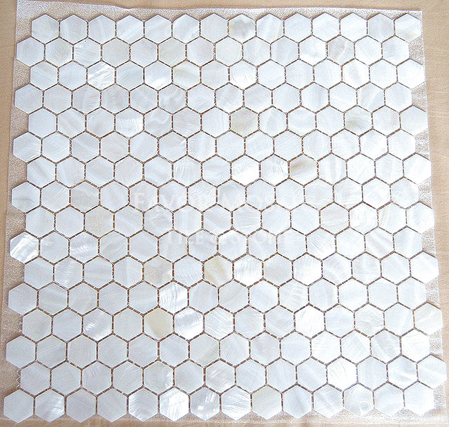 Buy Hexagon Shape Natural Shell Tile Mother Of Pearl Mosaic Tiles For ...