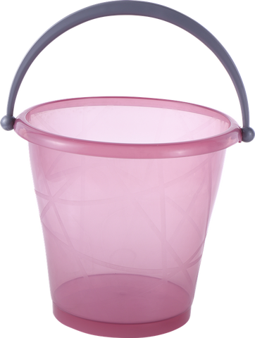 Buy Household Transparent Plastic Bath Round Pail Bucket With Handle ...