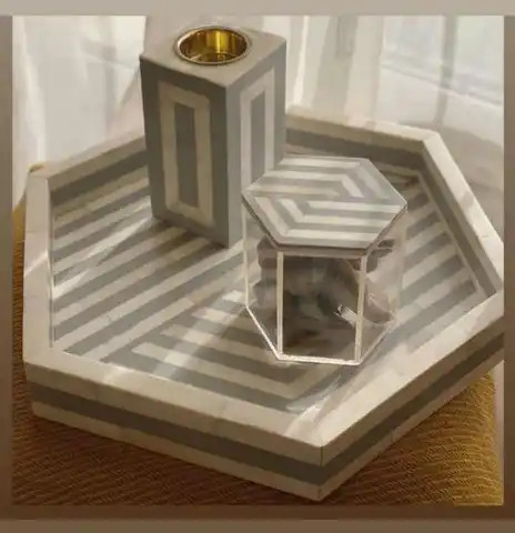Buy Latest Bone Inlay Tray With Bakhoor Burner And Acrylic Box Set Of ...