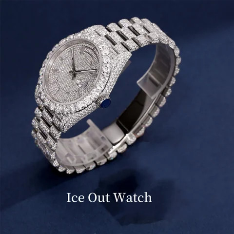 Buy Luxury Custom Stainless Steel Rappers Wrist Watch Hand Setting Pass ...