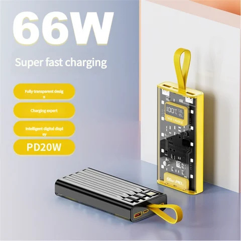 Buy New Transparent Power Bank Pd 22.5w Super Fast Charging 20000mah ...
