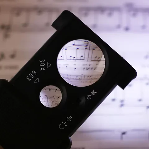 Buy Pocket Led Magnifying Glass Jewelry Magnifier Microscope 30x 60x ...