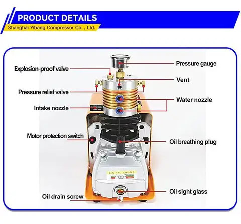 Buy Portable 1.8kw 220v 50hz 30mpa 4500psi 300bar Pcp Scuba Diving Air ...