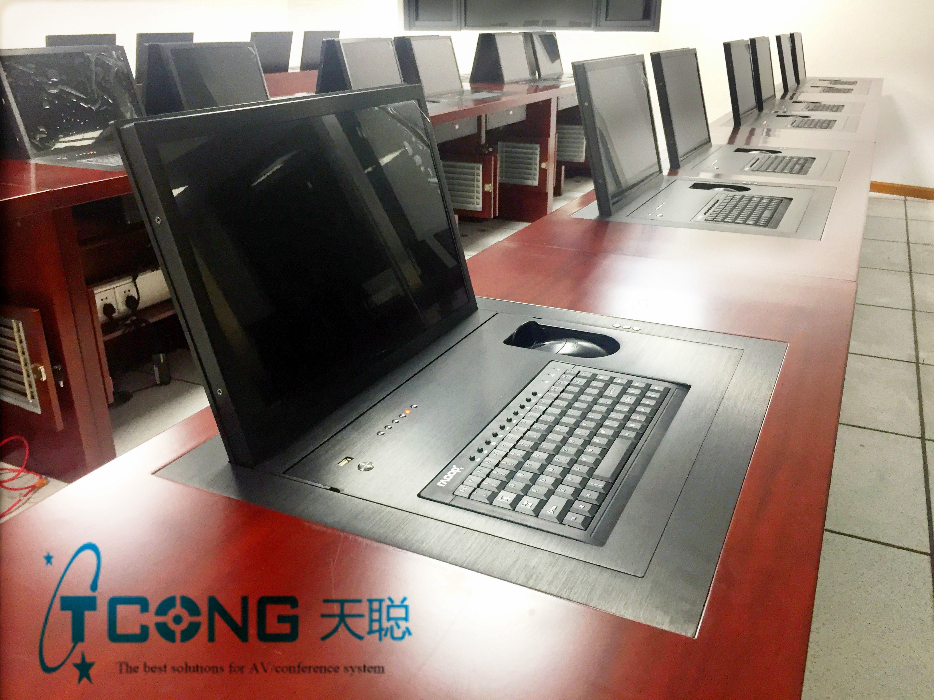 Buy Smart Conference Equipment Motorized Flip Up Lcd Monitor Lift Desk ...