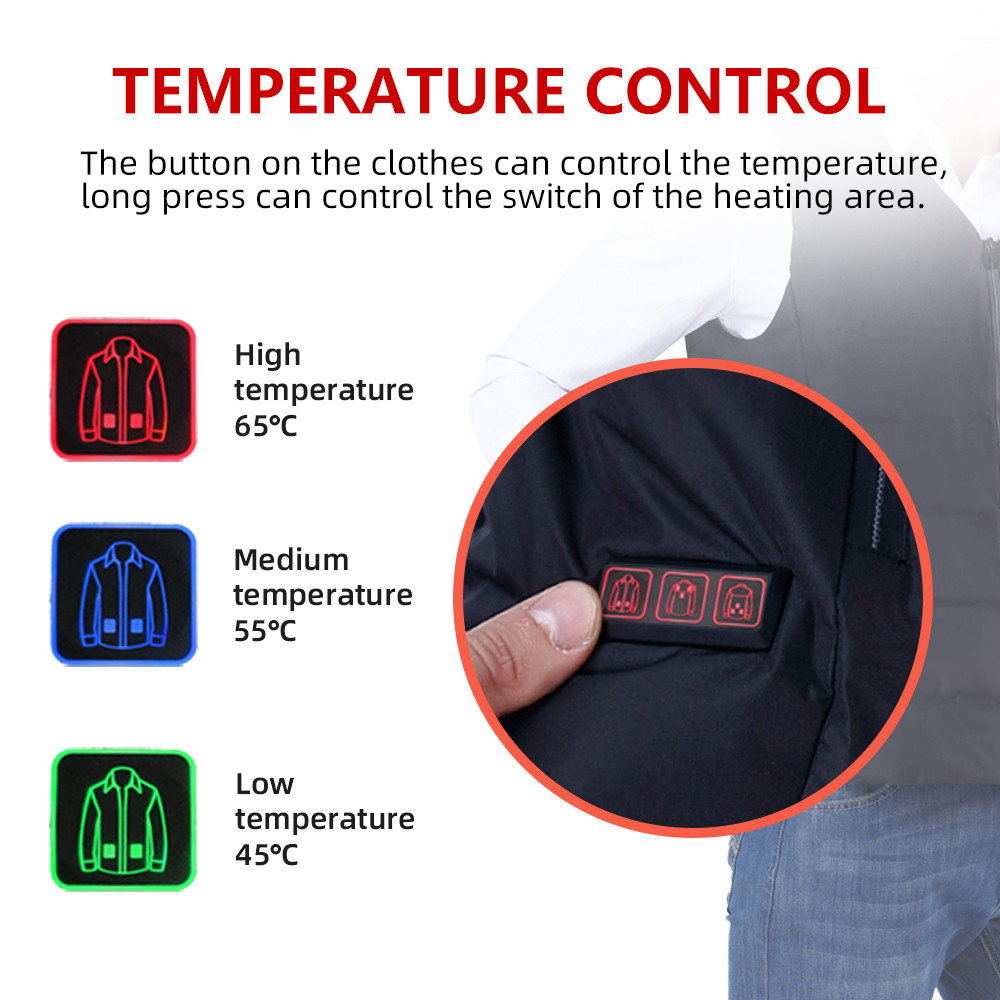 Buy Smart Temperature Control Heating Clothing Down Vest Charging ...