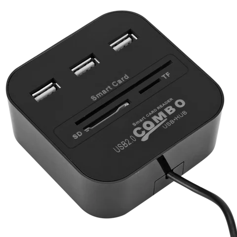 Buy Support Smart Id Card Tf Sd Mmc Card Usb2.0 Hub 3 Port Usb Hub ...