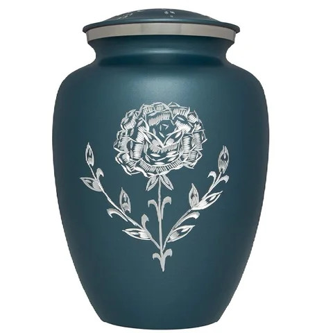Buy Wholesale Blue Rose Cremation Urn Colorful Funeral Large Burial Jar ...