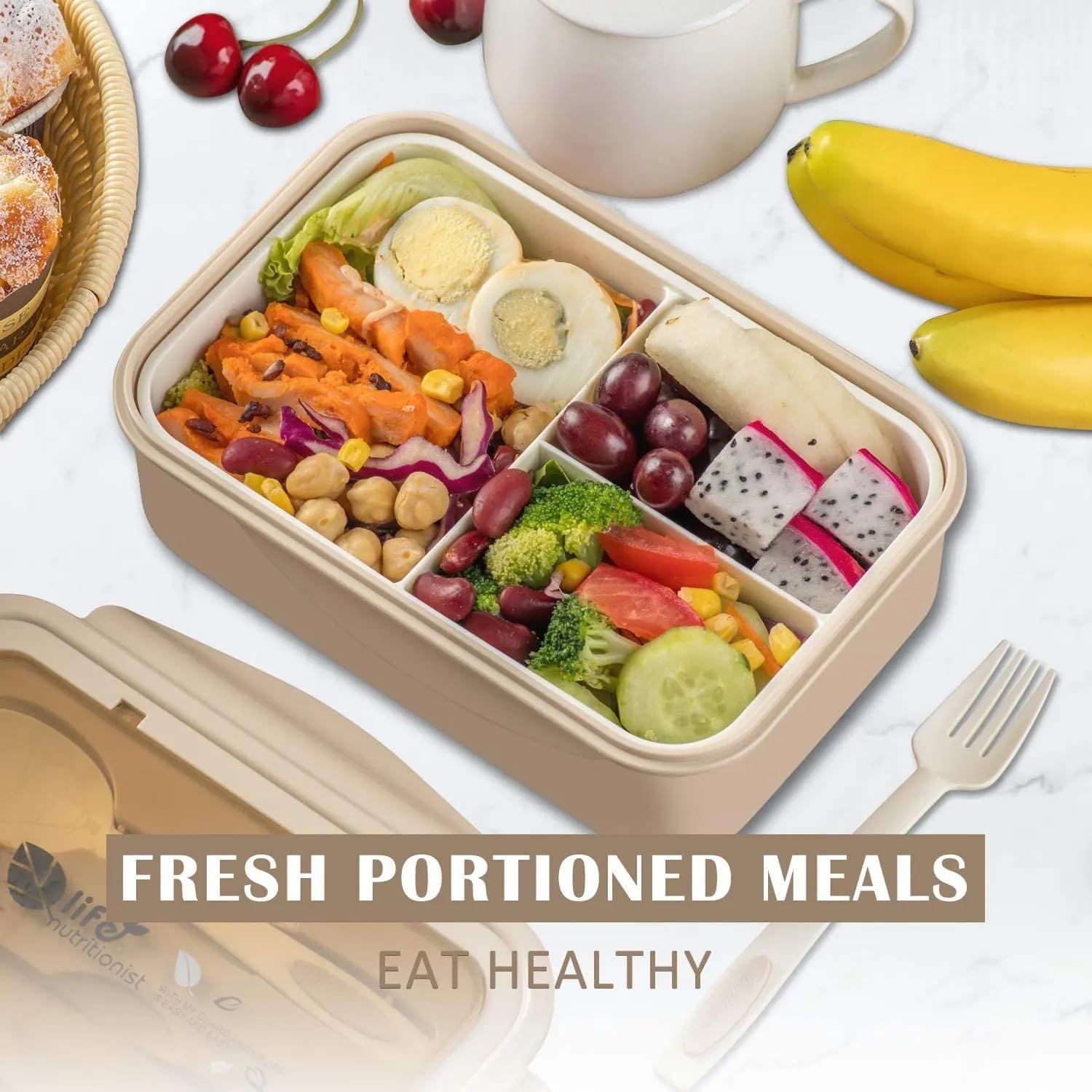 Buy Lunch Box For Kids And Adults | Bento Lunch Box 1400ml – 3 ...