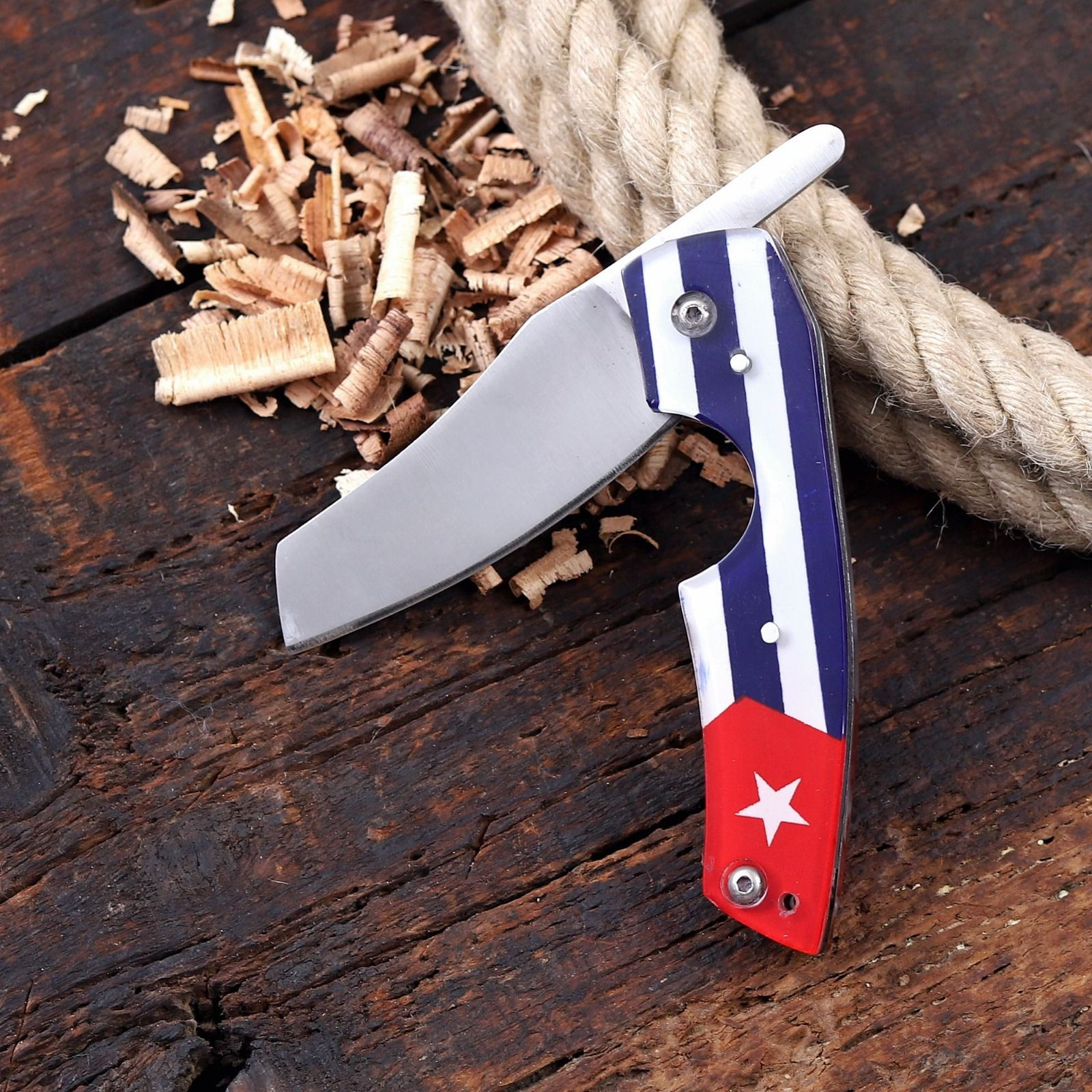 Buy Compact Folding Knife With Star-emblem Resin Handle from AH TRADERS ...