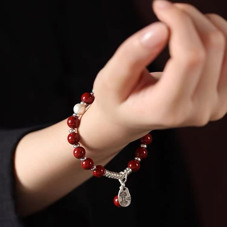 Buy Natural Cinnabar Purple Gold Sand Luck Bracelet from Zhenping ...