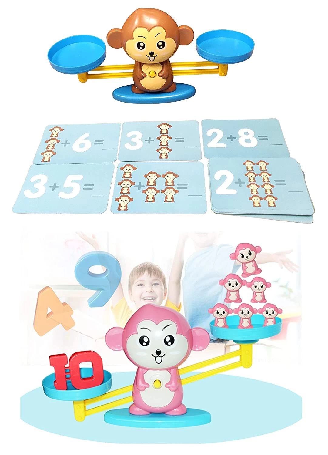 Buy Kiddale Monkey Balance Scale Game- Educational Math Toy For Kids 3 ...