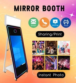 Buy 2024 Mirror Photo Booth Dslrbooth Camera Picture Magic Mirror Machine Camera Printer Kiosk ...