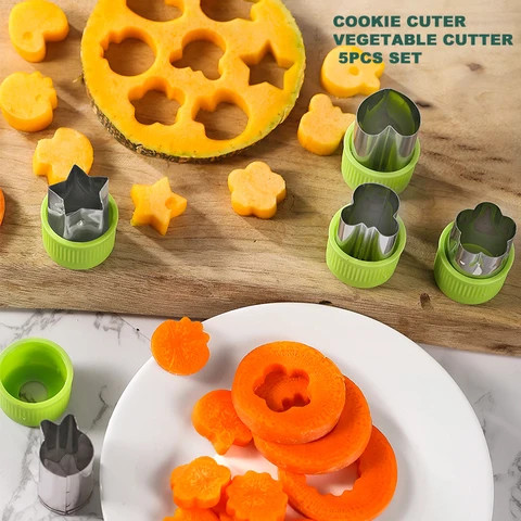 Buy 5 Pcs Vegetable Cutter Set Mini Cookie Cutters Fruit Cutters Cookie ...