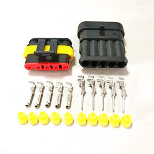 Buy 5 Pin Male Female Connector Tyco Amp Super Seal Waterproof Terminal ...