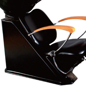 Buy Adjustable Ceramic Tilt Black Eco Leather Shampoo Chair With Chrome ...