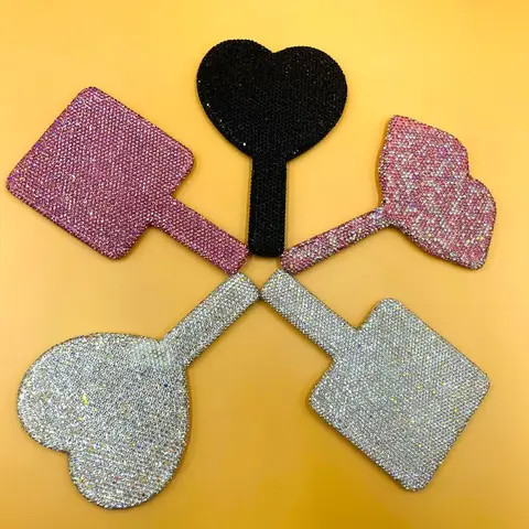 Buy Bling Mirrors Rhinestone Personalized Handheld Fancy Makeup Mirror ...