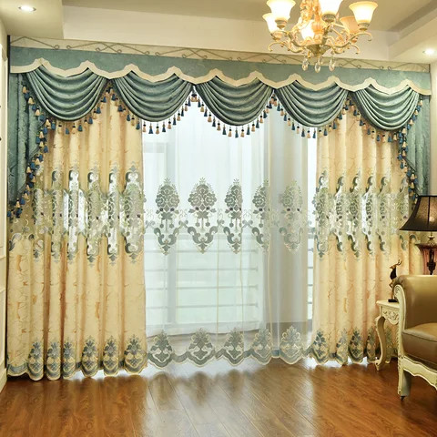 Buy Chenille Large Leaf Jacquard Bottom Fabric Curtains, Bedroom And ...