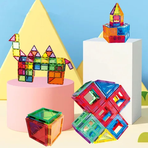 Buy Color Window Magnetic Blocks Childrens Puzzle Toy Magnetic Building ...