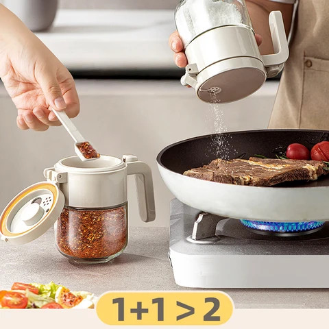 Buy Condiment Seasoning Storage Box With Spoon For Kitchen Pepper ...