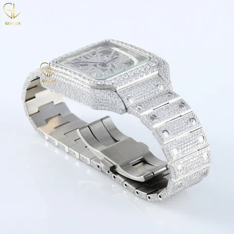 Buy Custom Bling Bling Vvs Diamond Premium Bezel Watch Mechanical ...