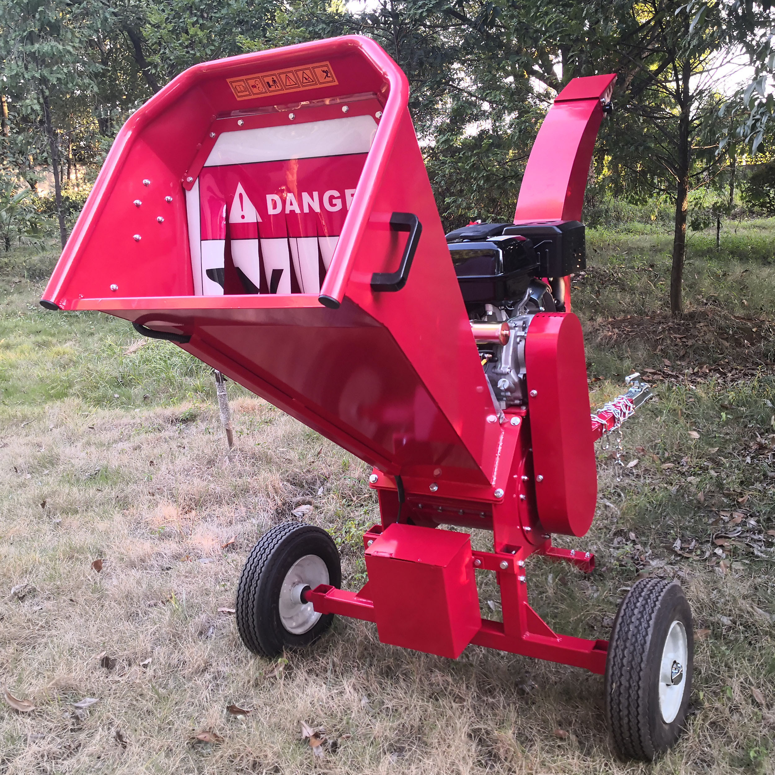 Buy Emergency Stop Button 5" Self-feeding Wood Shredder Chipper For ...
