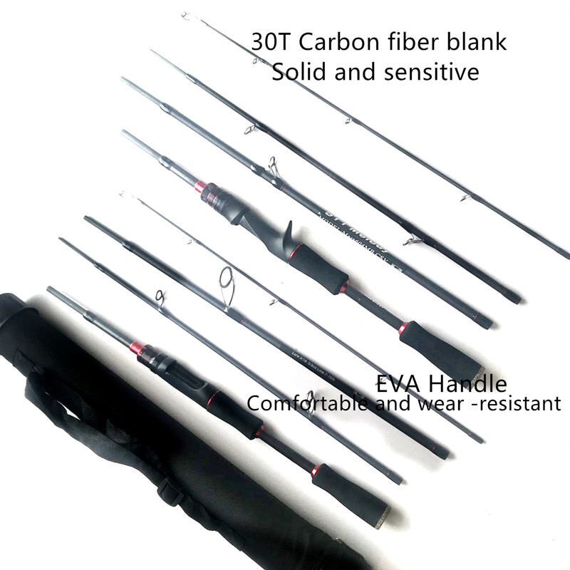 Buy High Carbon Surf Casting Spinning Fishing Rod 4 Section 1.8m/2.1m/2 ...